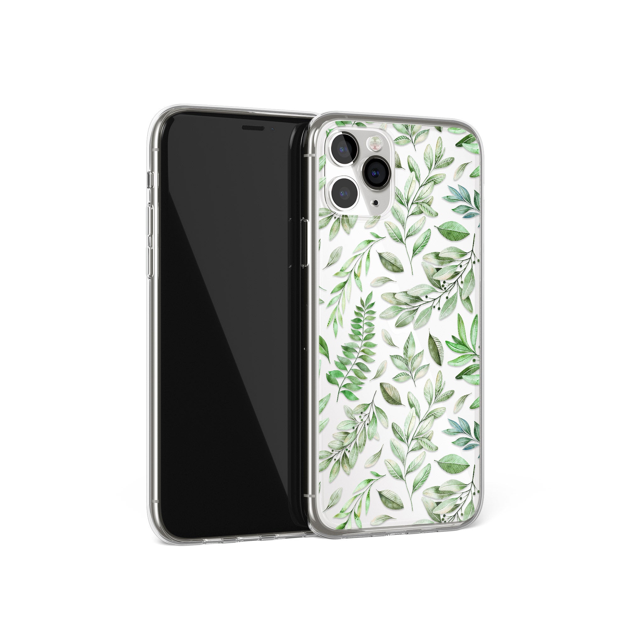 Olive Leaves Pattern Print iPhone Case, Green Leaf iPhone 11 Cover ...