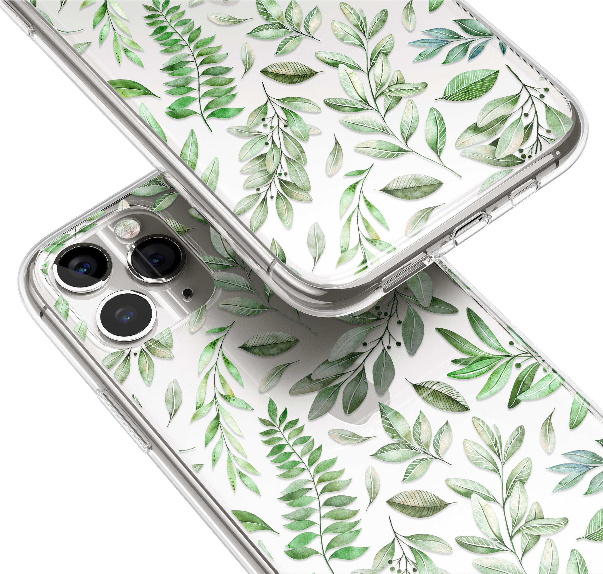 Olive Leaves Pattern Print iPhone Case, Green Leaf iPhone 11 Cover ...